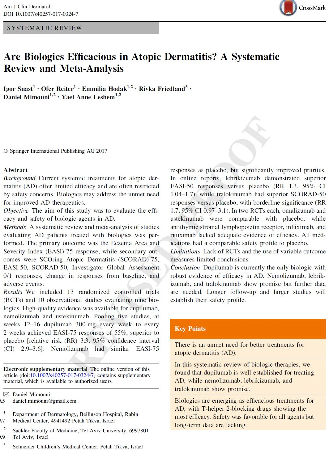 Are Biologics Efficacious in Atopic Dermatitis? A Systematic Review and ...